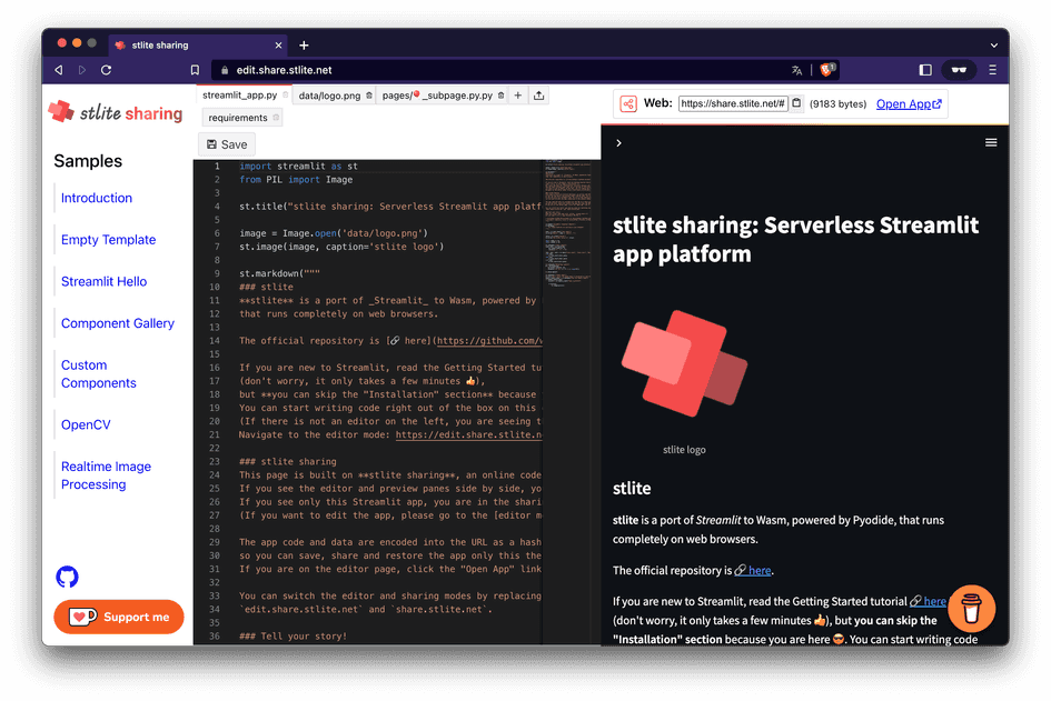 Streamlit meets WebAssembly - stlite | coi munje